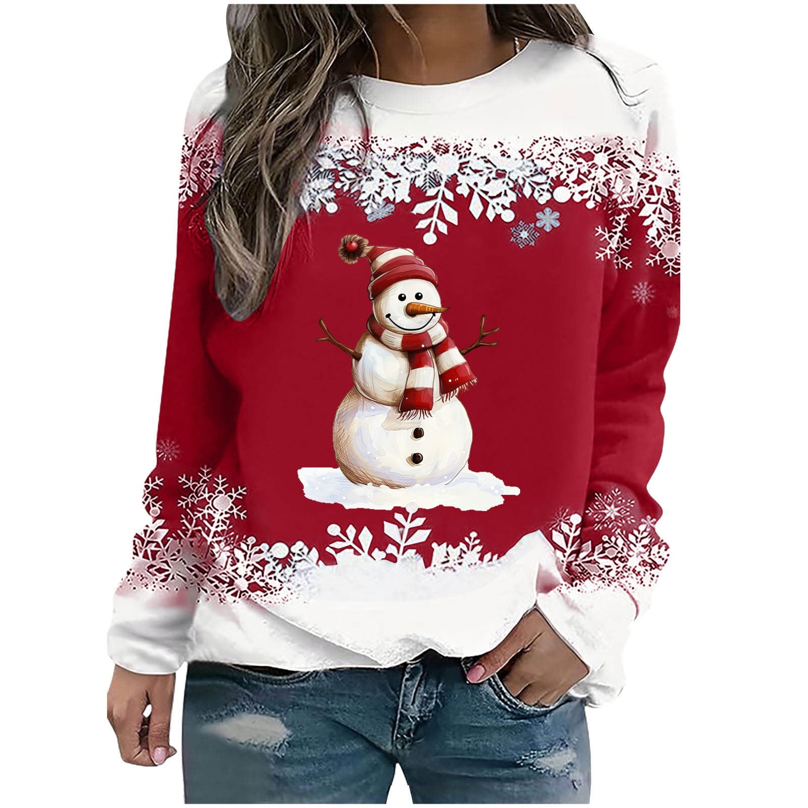 Click here for Lcziwo Womens Retro Christmas Sweatshirt Snowman G... prices