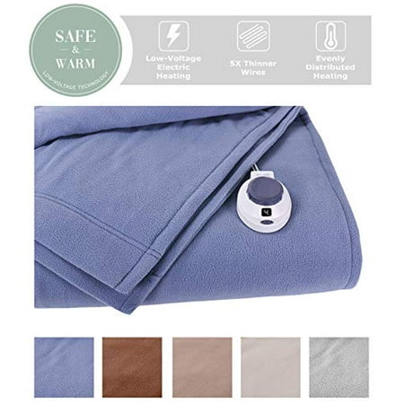 Soft Heat Luxury Micro-Fleece Low-Voltage Electric Heated Full Size ...