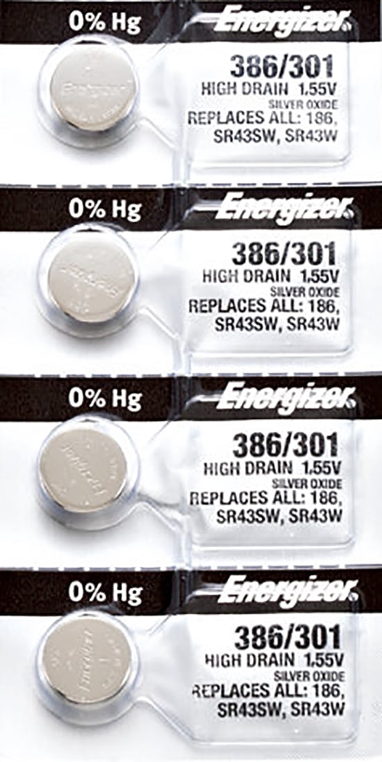 4 x Energizer 386 Watch Batteries, SR43W or 301 Battery | Walmart Canada