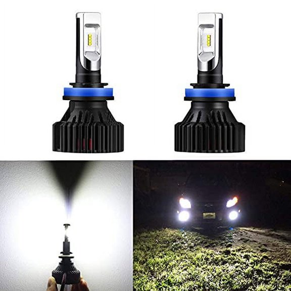 Alla Lighting 2pcs Super Bright 6500K White H11 H11LL LED Headlight ...