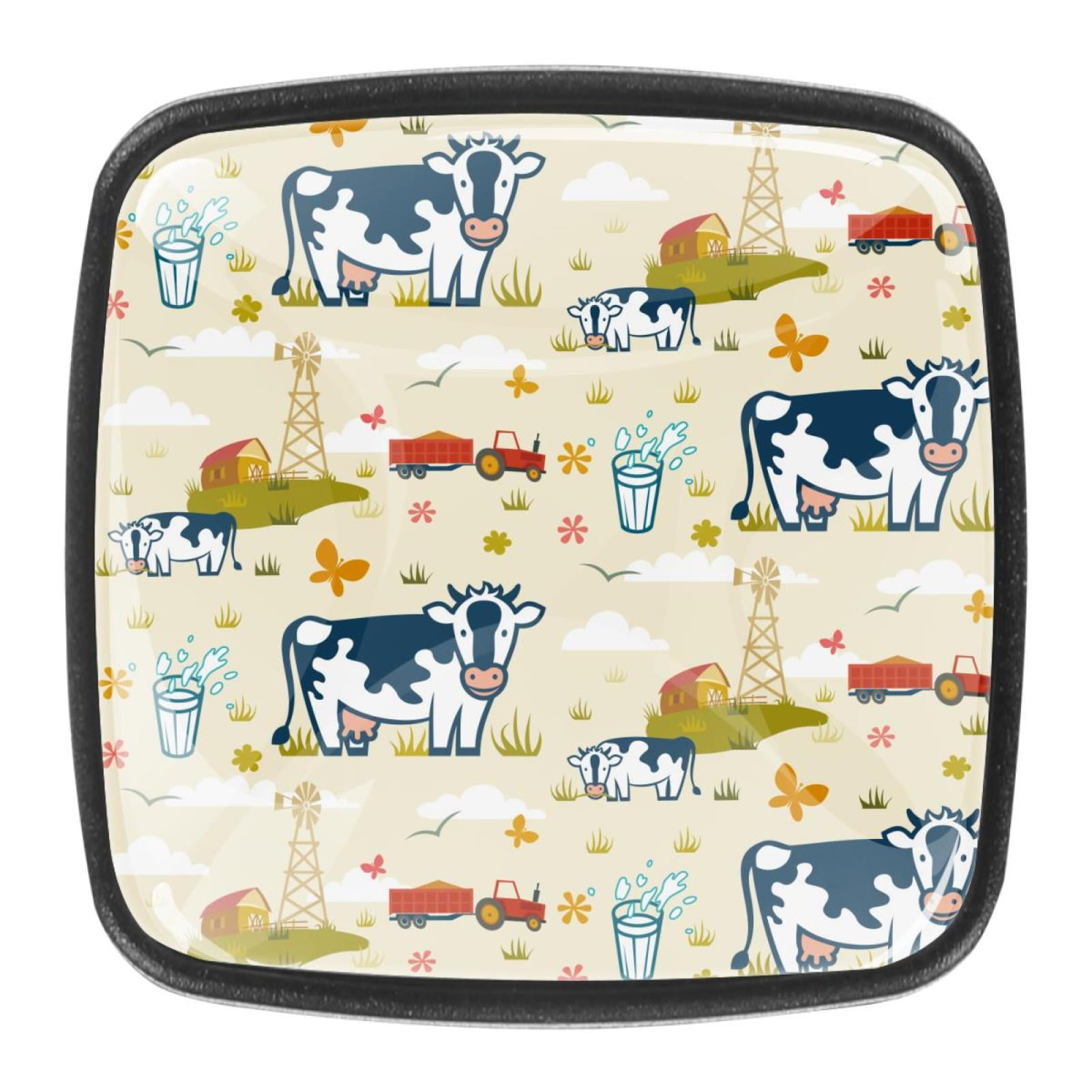 4 Pcs Square Cabinet Handle Cupboard Knob Drawer Pulls Handle Cows ...