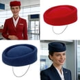 Aellinatey Stylish Airline Stewardess Hat Soft Warm Wool Pillbox Hat ...