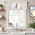 Bunny Plaid Valances for Windows Rustic Farmhouse Beige Checked Animal ...