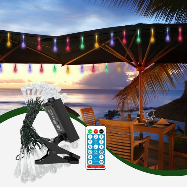 RXIRUCGD Solar Outdoor String Lights, Teardrop Water Drop Lights, Solar ...