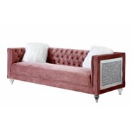 ACME Pyroden Sofa in Black Velvet & Chrome Finish - Walmart.com