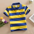 Cowsor Big Kids Striped Color Block Polo Shirt Short Sleeve Casual Tee ...