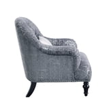 ACME Gaura Velvet Tufted Recessed Arm Chair with Nail-head Trim in Gray ...