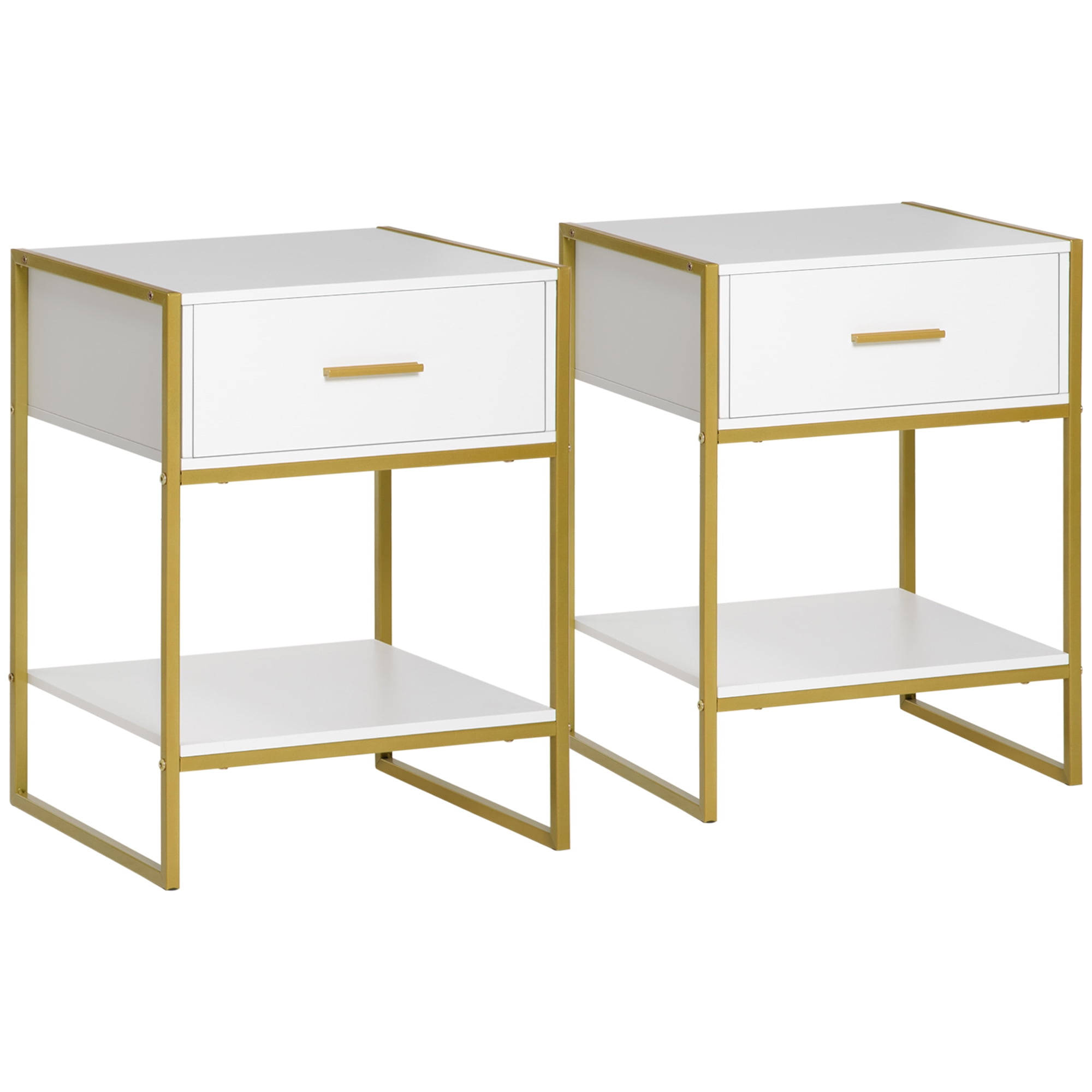 Click here for Homcom Modern Nightstand Set Of 2 Side Table Shelf... prices