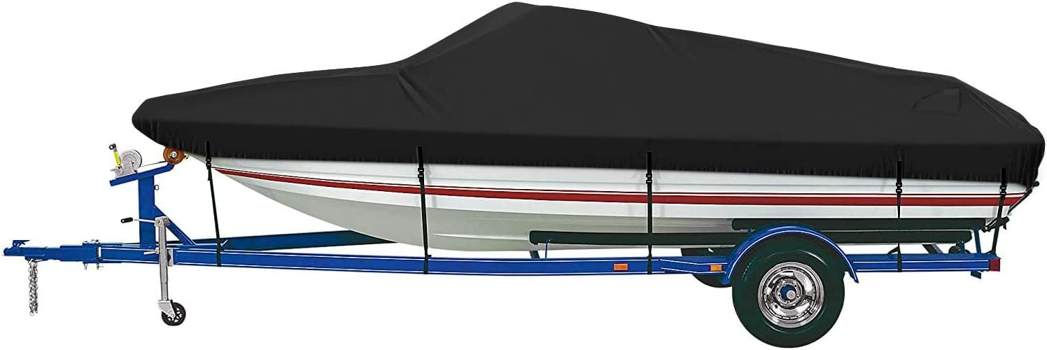 iCOVER Trailerable Boat Cover, 300D Waterproof Heavy Duty Marine Grade ...