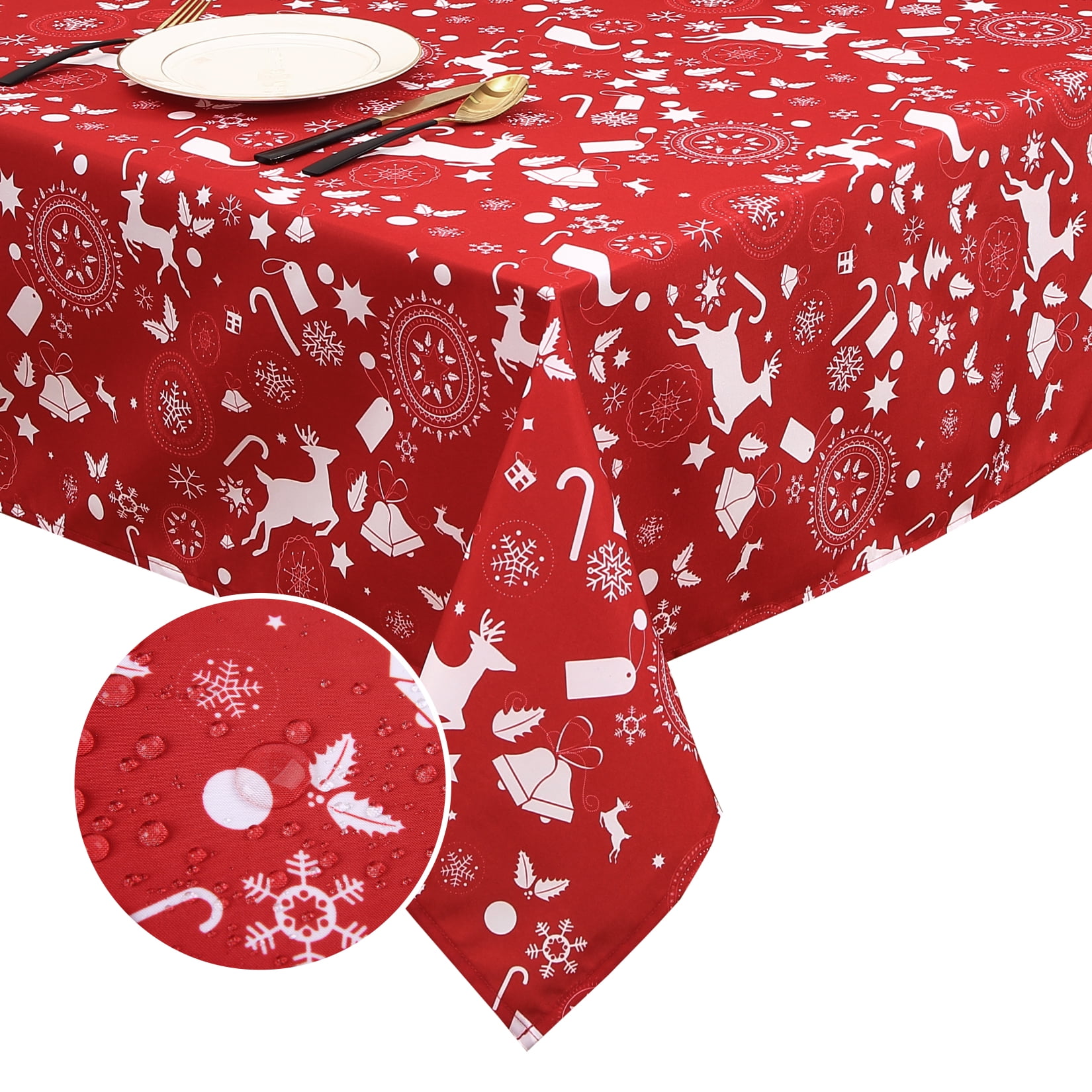 Litake Christmas Tablecloth Winter Table Cloth for Rectangle Tables 60 ...