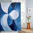 Bathroom Shower Curtain Gradient Blue Geometric Circle Waterproof ...