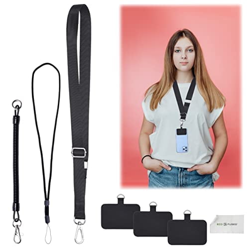 Eco-Fused Phone Straps - 3X Adjustable Neck, Wrist Strap and Stretchy ...