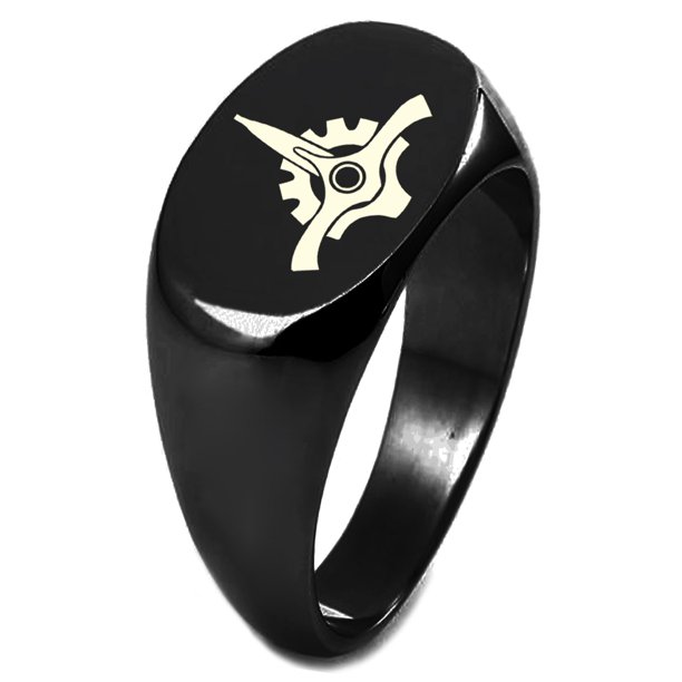 Black IP Plated Sterling Silver Star Wars Galactic Senate Symbol ...