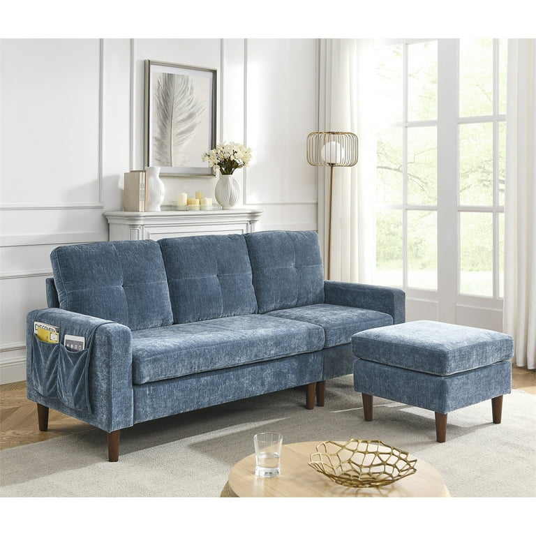 Small Navy Blue Sectional Sofa | Baci Living Room