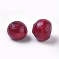 Dyed Natural Wood Beads Round Lead Free Dark Red 8x7mm Hole: 3mm ...