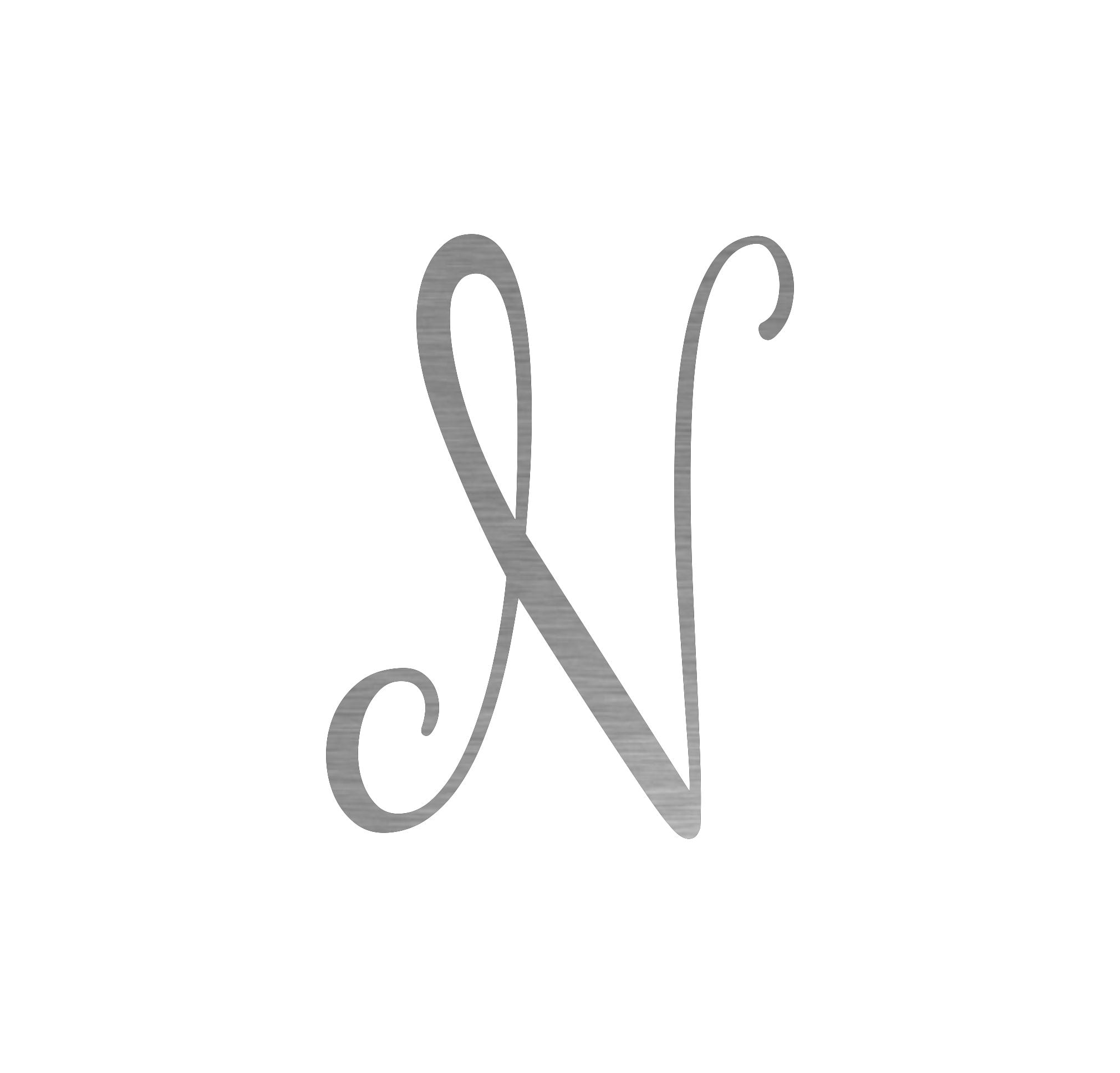 Cursive Letter N Stencil