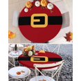 Round Tablecloth Red Christmas Belt Elastic Edge Fitted Vintage Santa ...