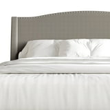 Castle Place Linen Platform Bed, Full Size with Storage, Light Grey ...