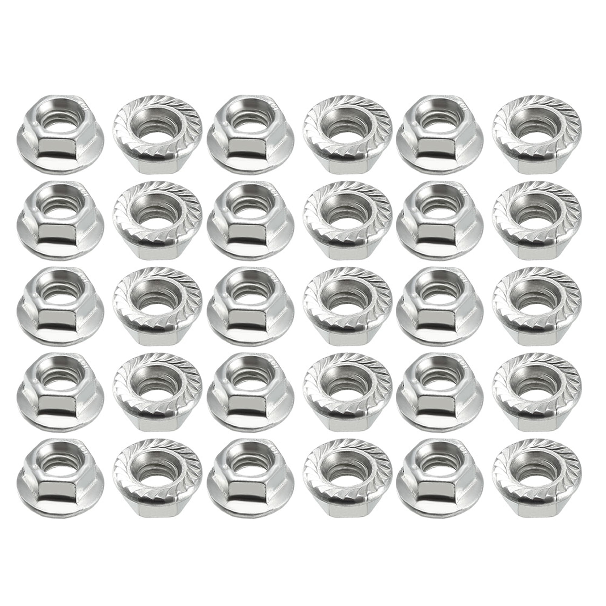 M5 Serrated Flange Hex Lock Nuts Carbon Steel 100 Pcs - Walmart.com