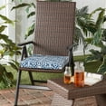 Outdoor PE Wicker Foldable Reclining Chair with Indigo Seat Cushion ...