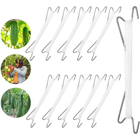 10 Pieces Tomato Support Hooks Tomato Hooks with 10m Rope Plant Growth ...