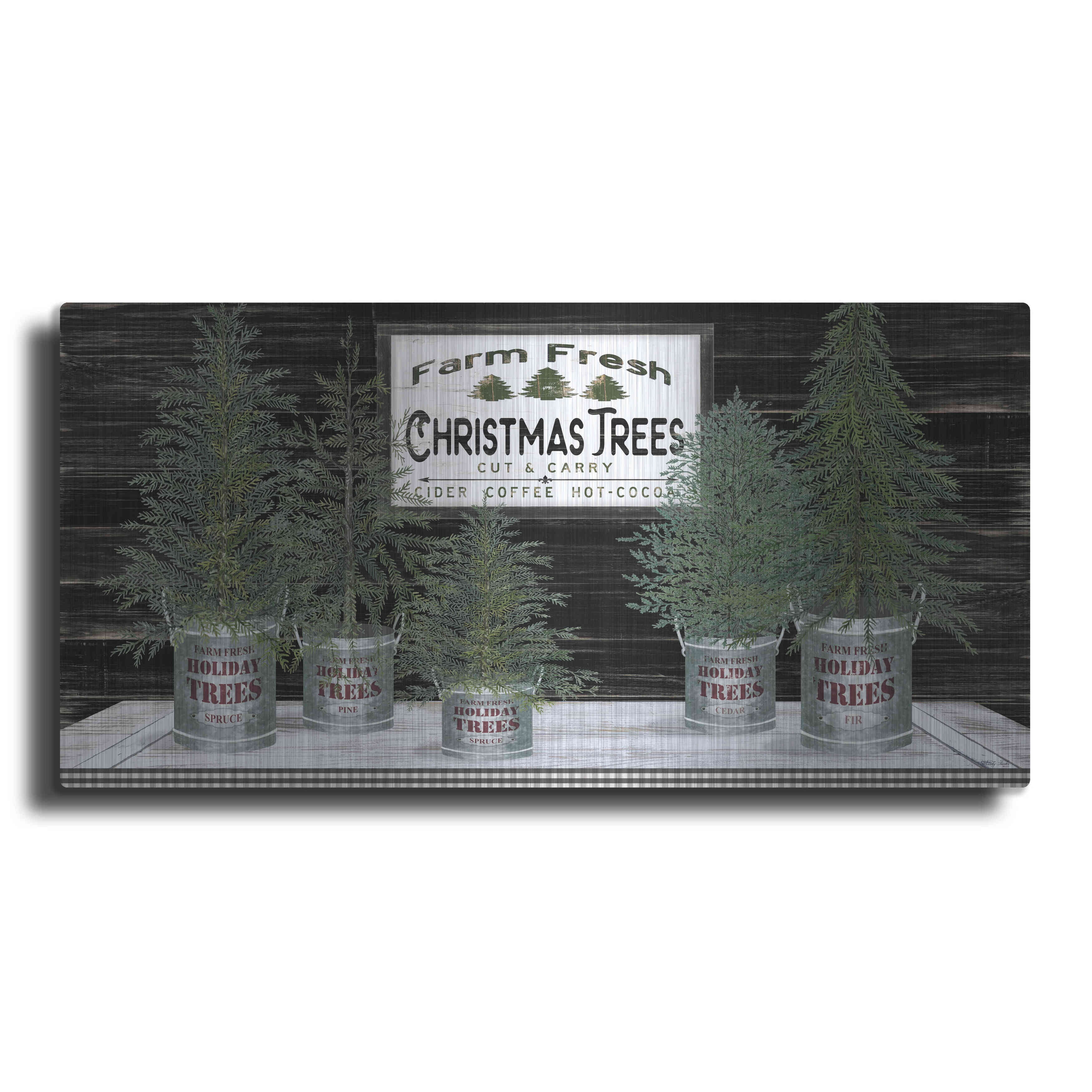Luxe Metal Art 'Galvanized Pots Christmas Trees II' by Cindy Jacobs ...