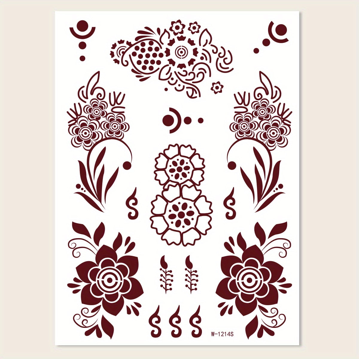 Vintage Vermilion Tattoo Stickers For Hands And Legs - Compl | Knasta Chile