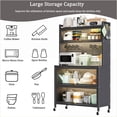 64” Kitchen Pantry Storage Cabinet, 5-Tier Metal with Wheels ...