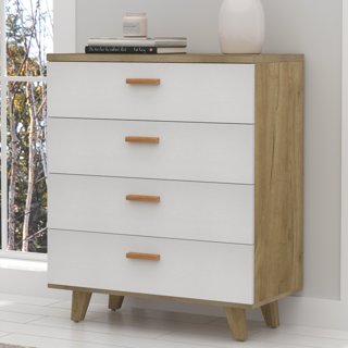 Plank+Beam Modern Farmhouse 1 Drawer Dresser Solid Wood, Driftwood ...