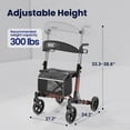 Adjustable Lightweight Rollator Walker with Seat, Hidden Brake Cables ...