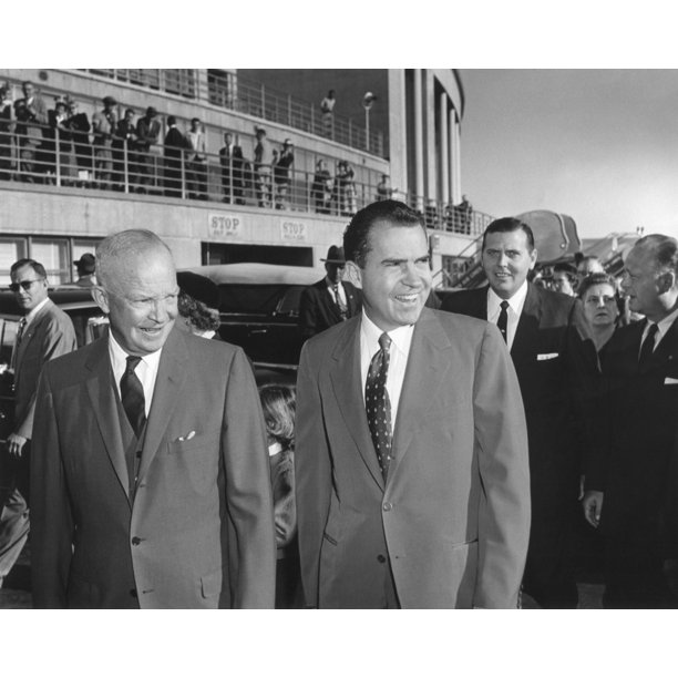 President Eisenhower Seeing Richard Nixon Off At National Airport. He ...