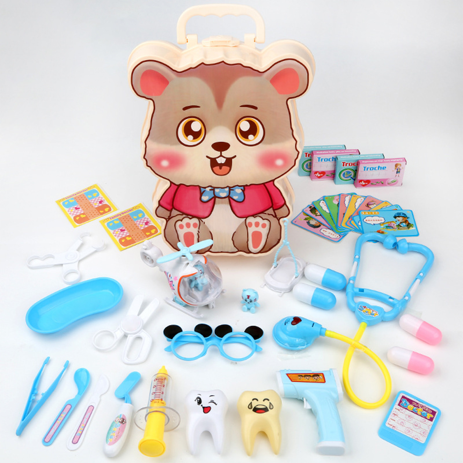 Turilly 39 Pcs D octor Kit With Squirrel Backpack For Kids Pretend Play Doc tor Dentist Toys turilly-39-pcs-d-octor-kit-with-squirrel-backpack-for-kids-pretend-play-doc-tor-dentist-toys