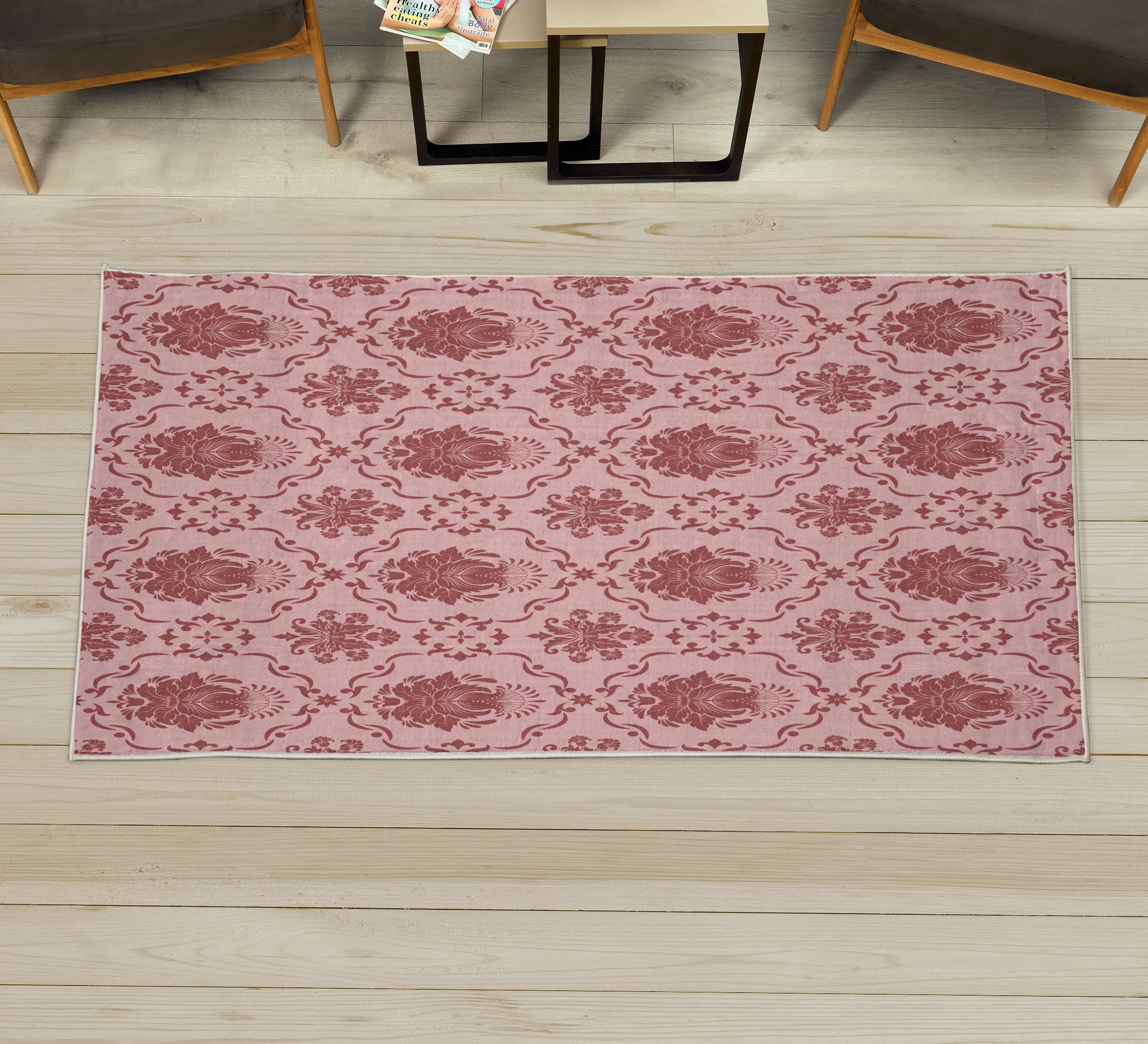 Floral Decorative Rug, Classic Victorian Floral Patterns Tulips ...
