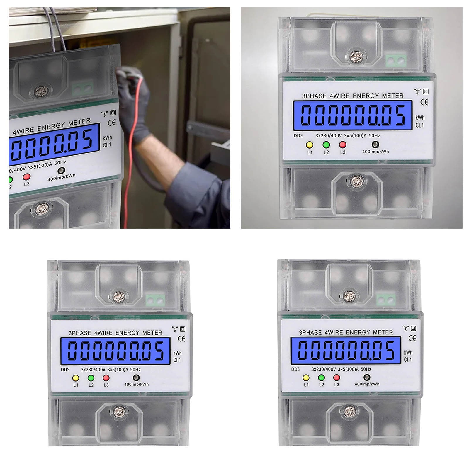 Boreal Craft Electricity Meter 3 Phases 4 Wire Calibrated Three Current ...