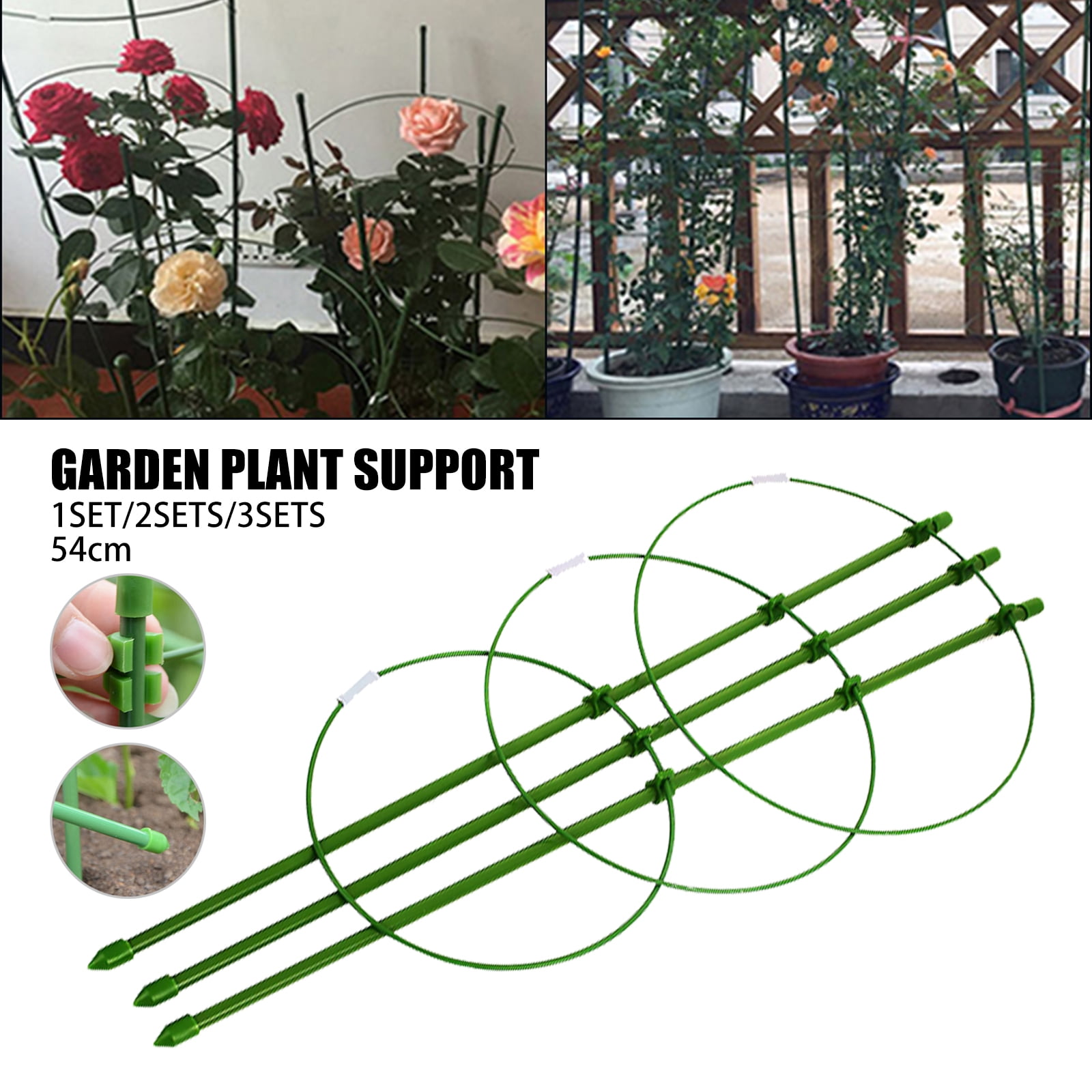 TWSOUL 1/2/3 Pack Plant Supports for Garden,Metal Plant Support Rings ...