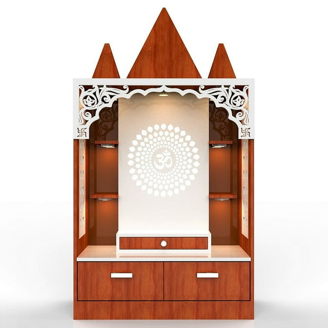Large Wooden Pooja Mandir / Mandir For Home & Office / Temple For Home ...