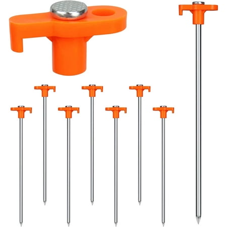 YERDGARY 8 Pack Tent Pegs Screw-On Threaded for Camping Outdoor, Steel ...