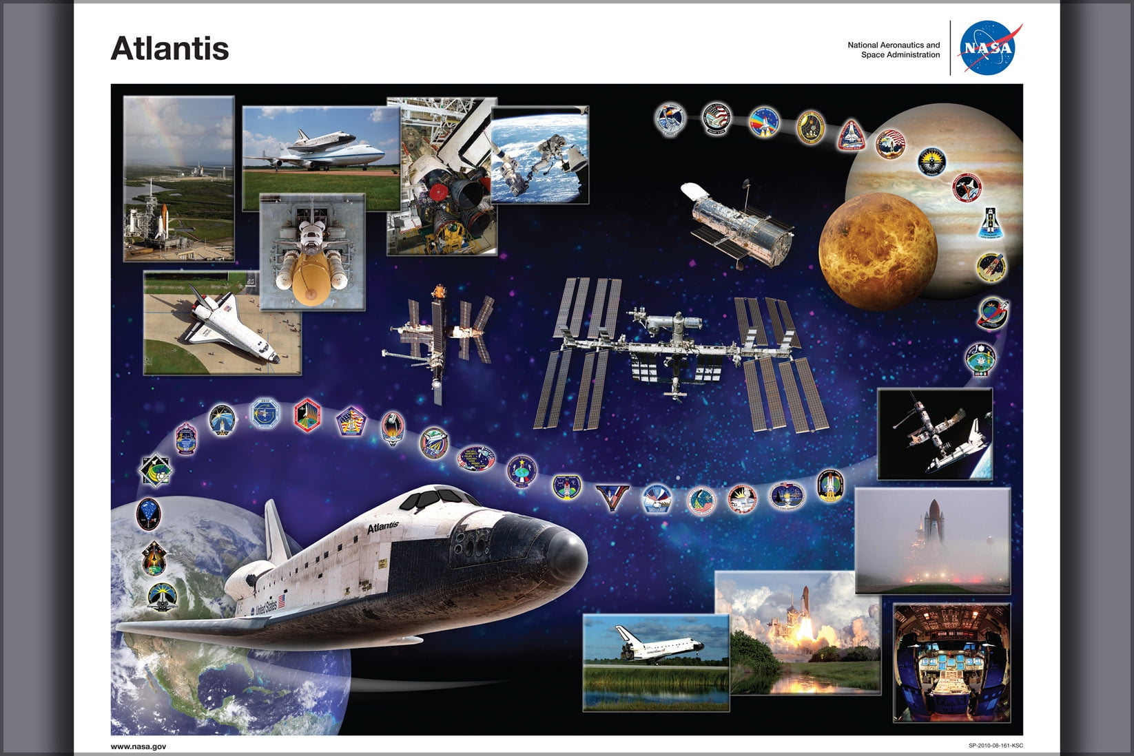 24"x36" Gallery Poster, Space Shuttle Atlantis tribute - Walmart.com