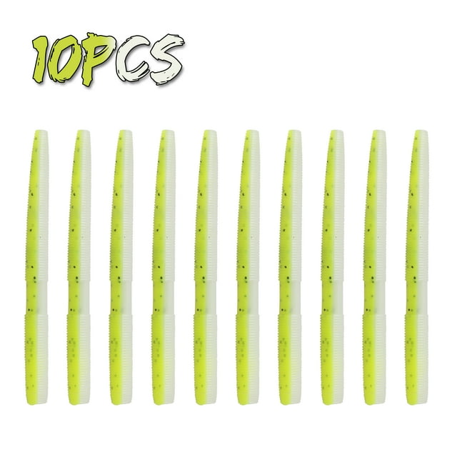 Wacky Worm Lure Bass Fishing Lure Kit - 10PCS Wacky Rig Worms Soft ...
