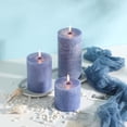 3x3 Inch Blue Pillar Candles Set of 3 - Hand-Poured Unscented Candle ...