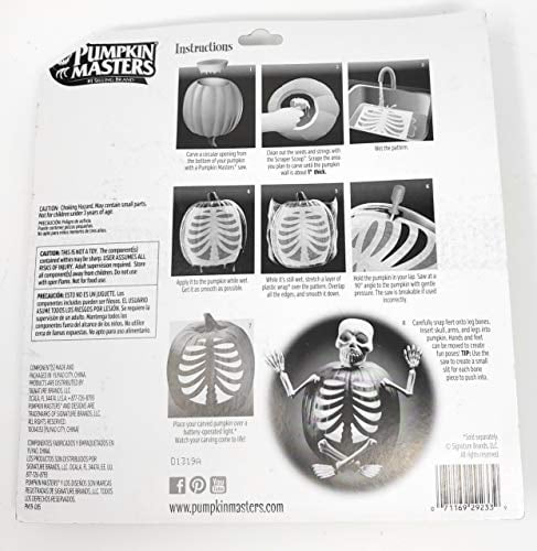 Buy Funny Bones Skeleton Pumpkin Carving Kit with Rib Cage Pattern ...