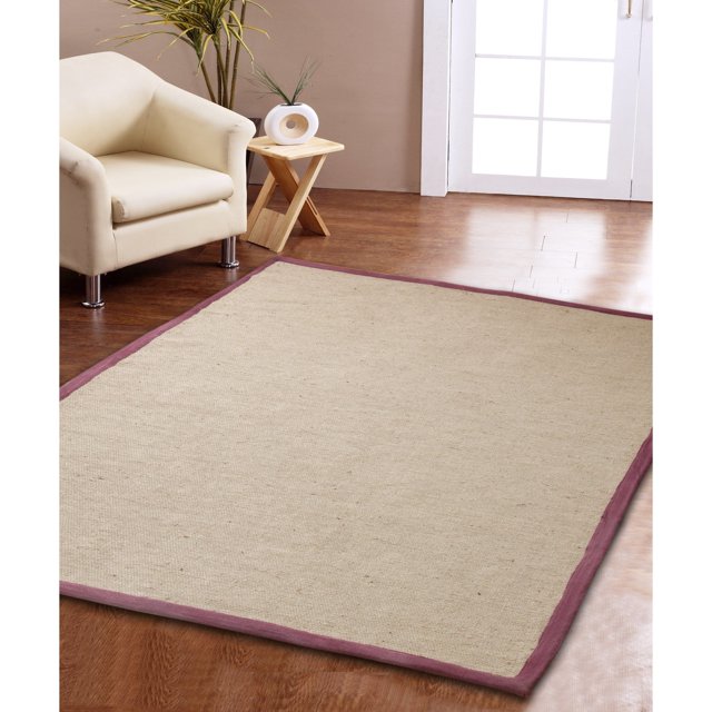 Affinity Home Collection Eco Natural Cotton Border Jute Rug (3' x 5 ...