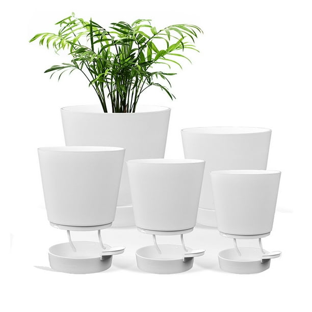 Self Watering Plant Pots,Anti Root Rot Self Watering Planters, Plastic ...