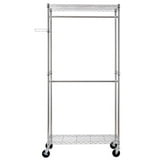 Free Shipping! Ktaxon Heavy Duty Rolling Garment Rack Portable Double ...