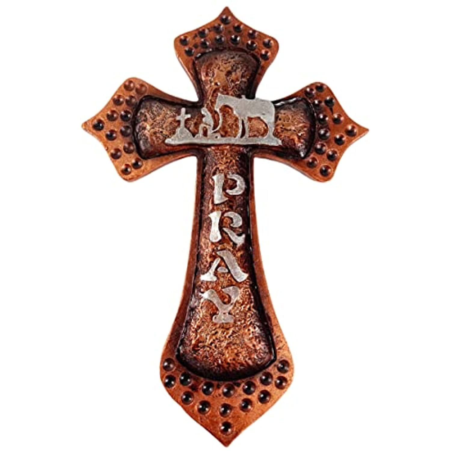 Urbalabs Western 12 Inch Wall Cross God Bless Pray Cowboy Praying Cross ...