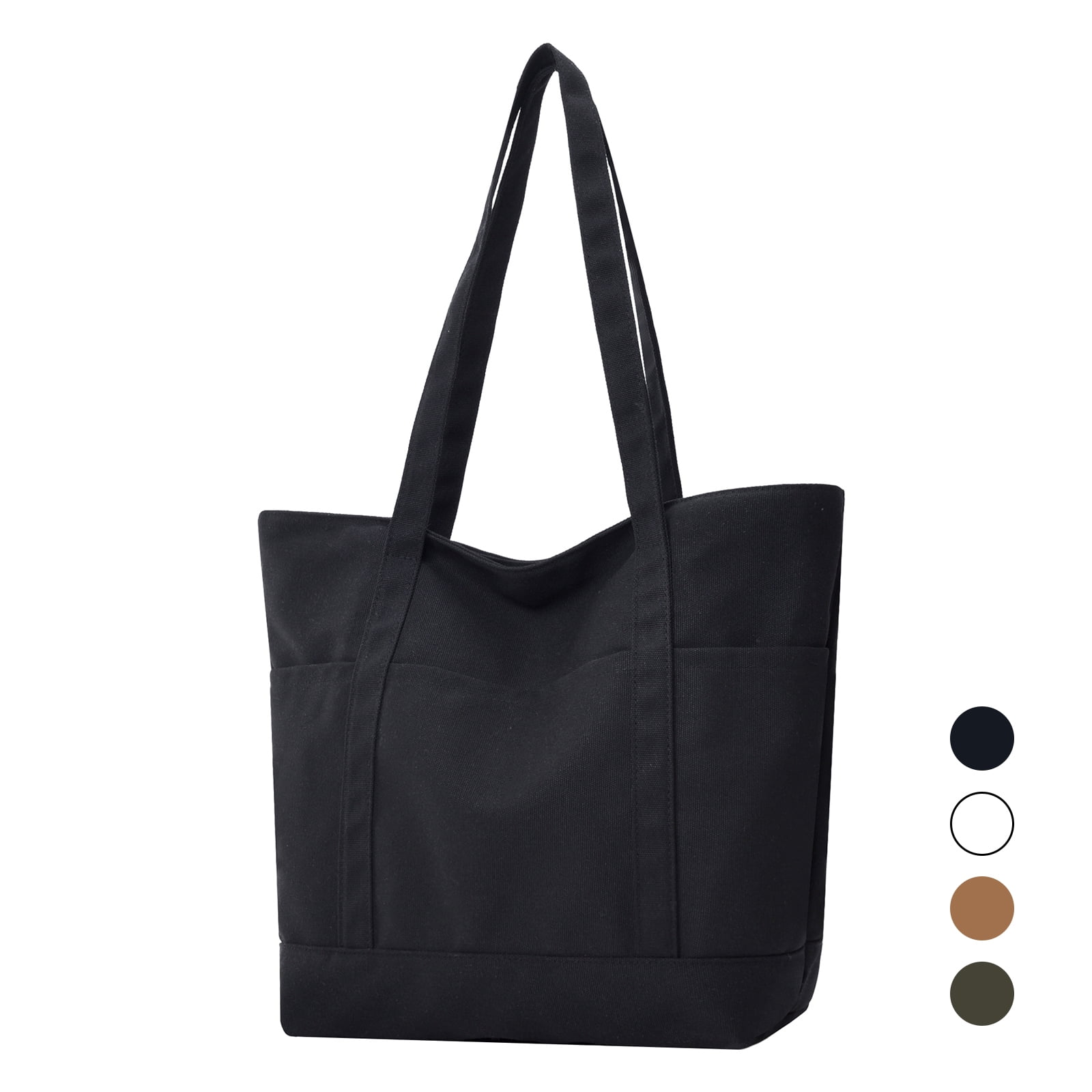 Click here for Muka Large Canvas Tote Bag With Multiple Pockets... prices