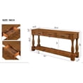 63" Solid Wood Console Table with 3 Drawers and 1 Bottom Shelf Extra ...