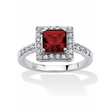 PalmBeach Jewelry Oval-Cut Simulated Birthstone Heart-Shaped Ring in ...