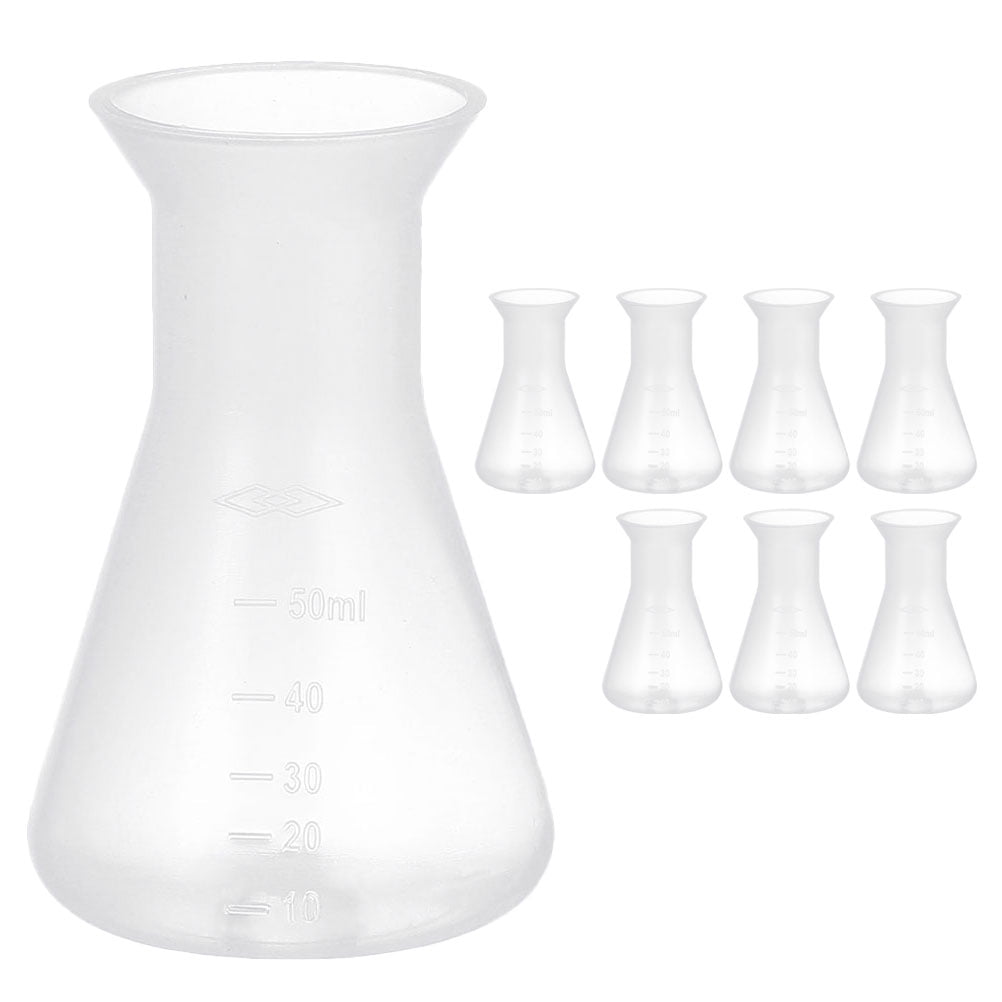 WORGEOUS Frascos Erlenmeyer de laboratorio de 8 piezas, matraz de ...