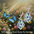 Butterfly Earrings Sterling Silver Butterfly Abalone Shell Dangle Drop ...